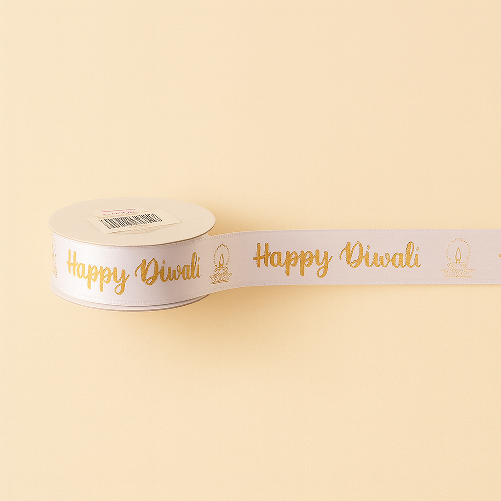Diwali Ribbon White 10m – Sprinkles bake and party supplies