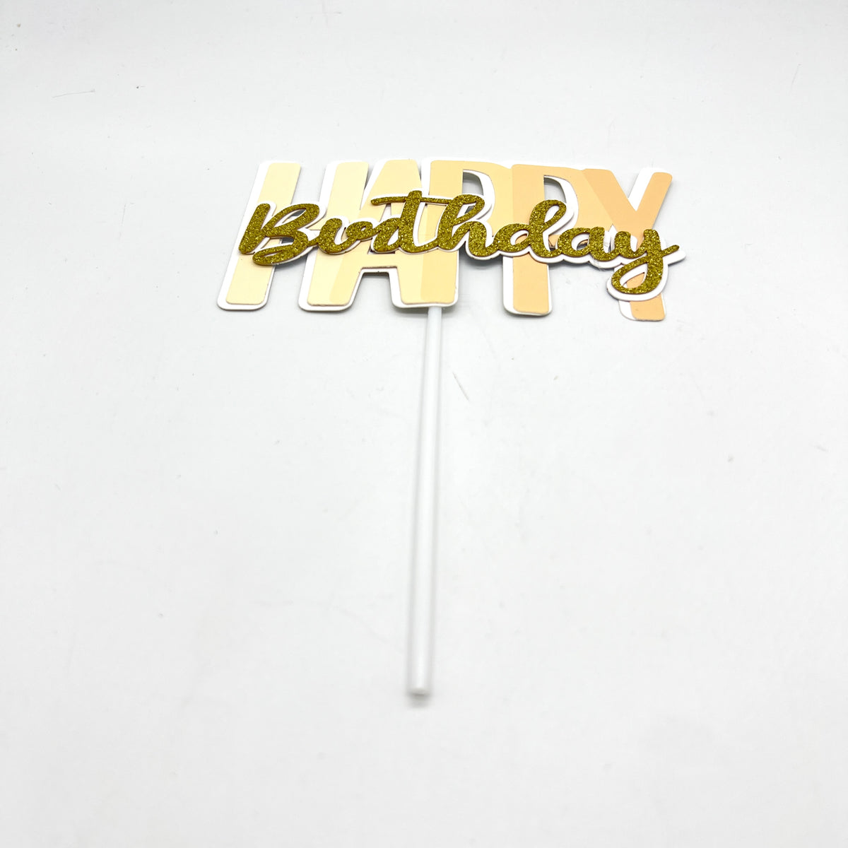 Nude and Gold HBD Paper Topper – Sprinkles bake and party supplies