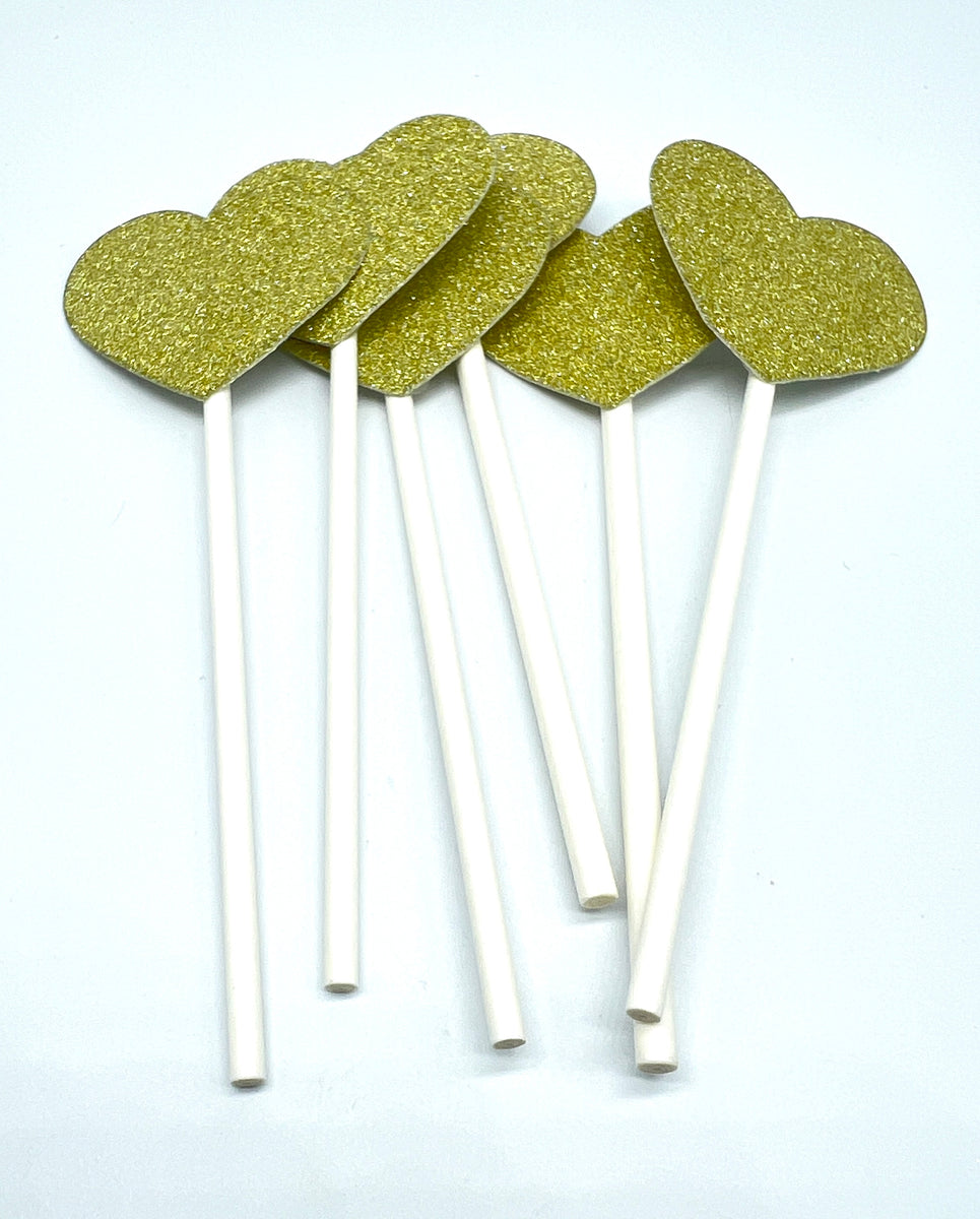Paper Hearts Gold 6pcs – Sprinkles bake and party supplies