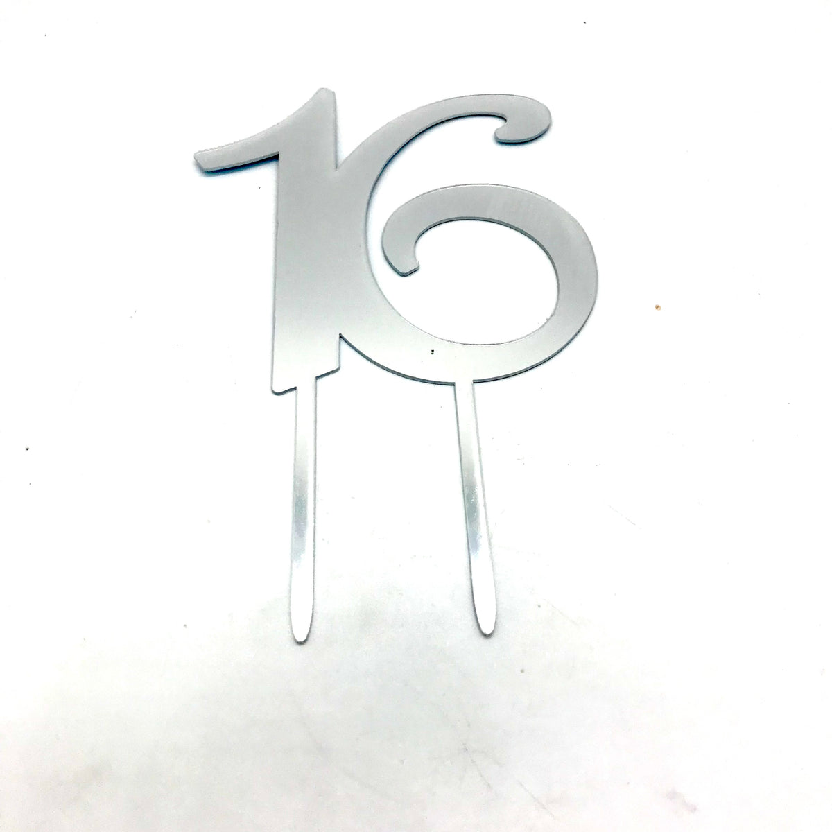 Silver NP Topper - Number 16 19602 – Sprinkles bake and party supplies