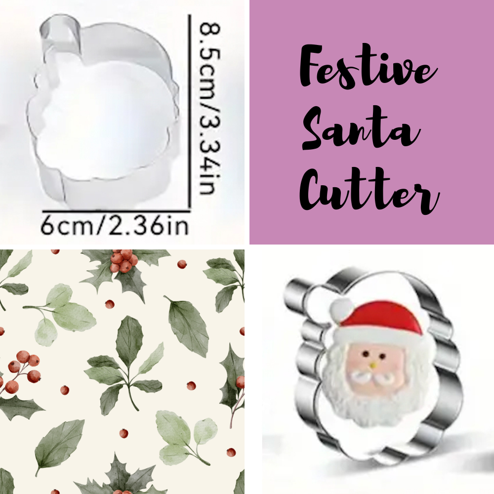 Festive Santa Cutter (8.5cm x 6cm) – Sprinkles bake and party supplies