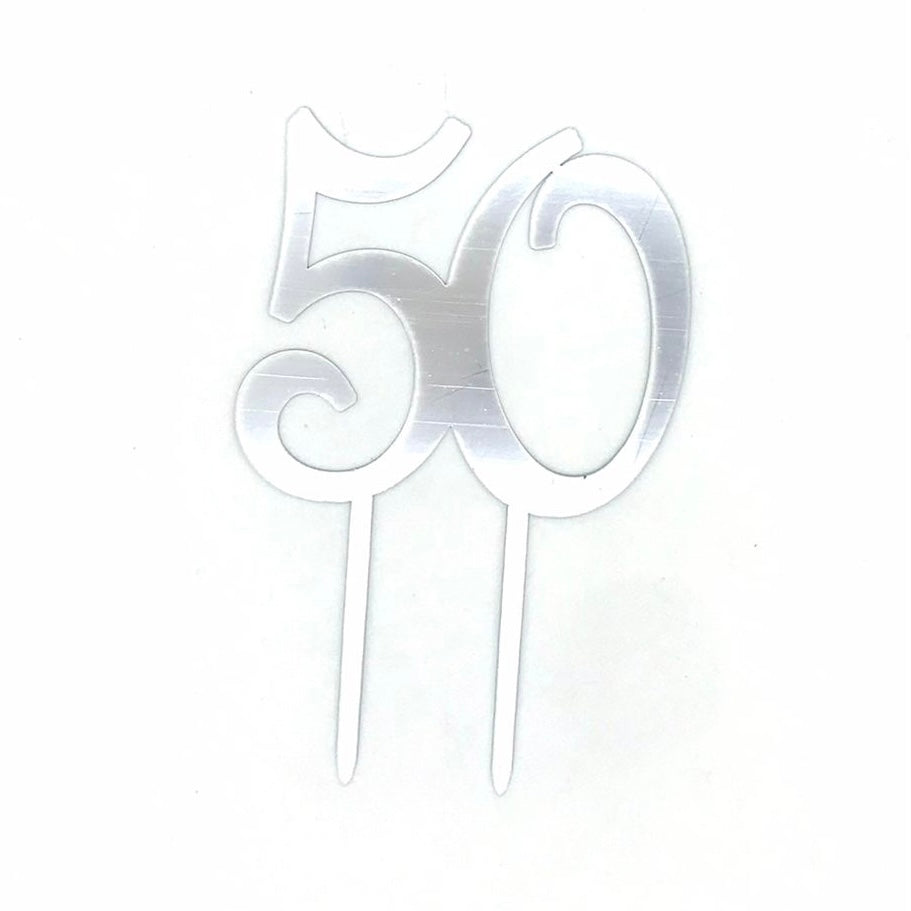Silver HP Topper - Number 50 – Sprinkles bake and party supplies